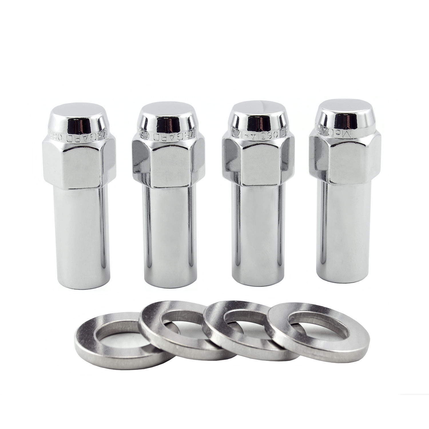 Chrome Extra Long 1 365 Shank Style Lug Nut Set M12 X 1 5 Thread Size
